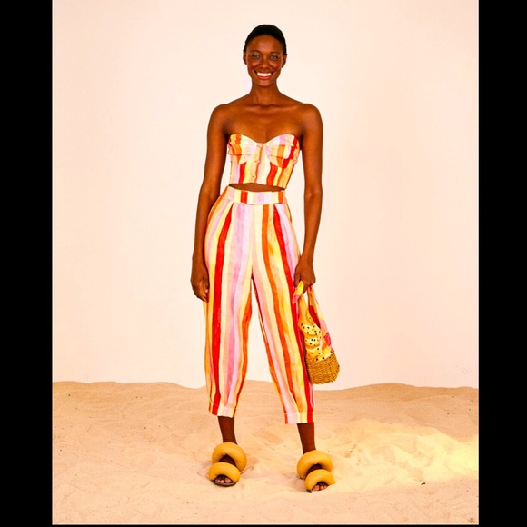 FARM Rio | Pants & Jumpsuits | Farm Rio 0 Linen Multicolored Sunny ...